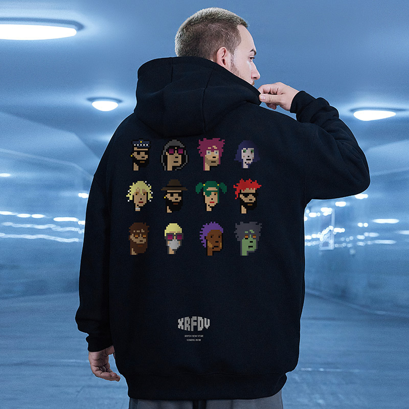 Digital Pixel Man Print Hoodie - Helloice Apparel