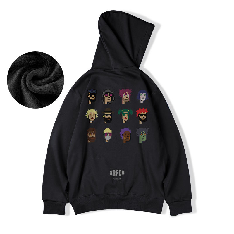 Digital Pixel Man Print Hoodie - Helloice Apparel