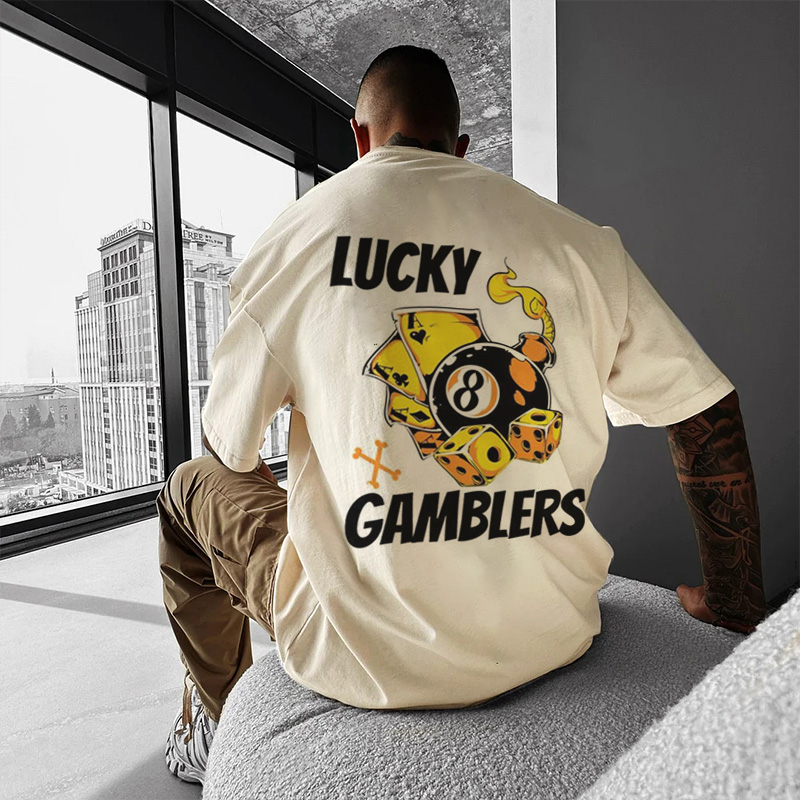 Graphic Tee With Creative Dice Black Eight Ball - Helloice Apparel