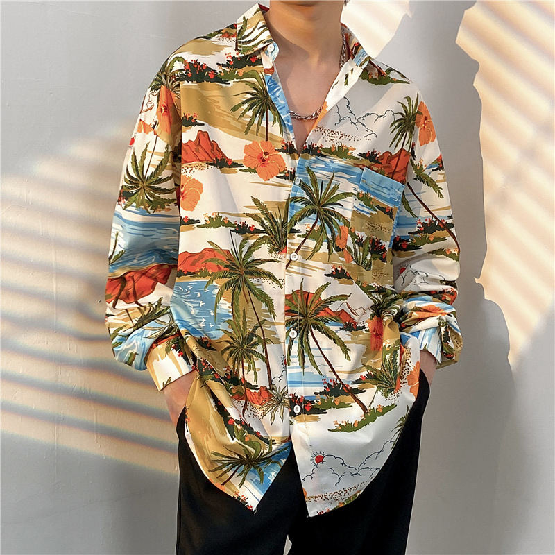 Bf Style Retro Floral Long Sleeve Shirt - Helloice Apparel