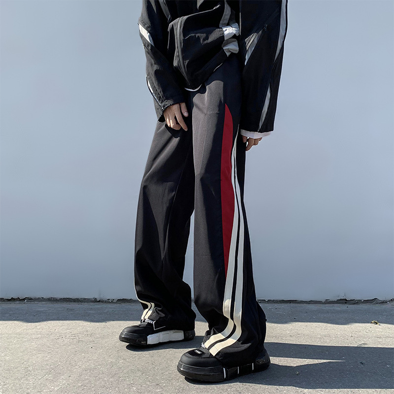 Street Sports Straight Colorblock Casual Pants - Helloice Apparel