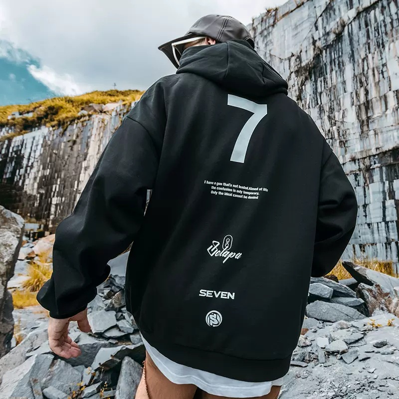 No. 7 Print Hooded Sweatshirt - Helloice Apparel