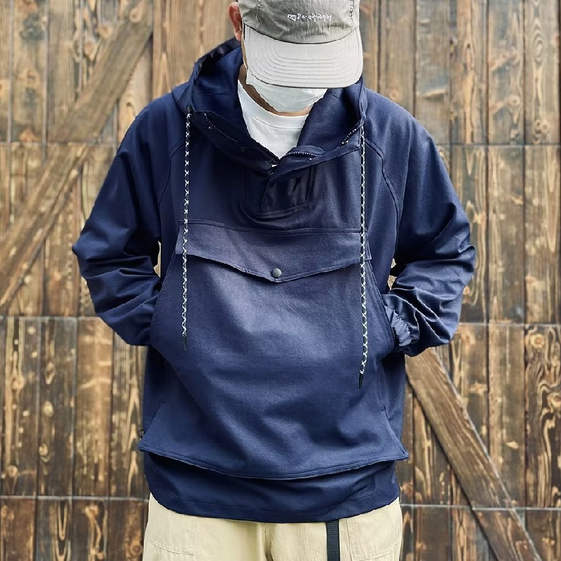 Heavy Craftsmanship Loose Hooded Jacket - Helloice Apparel