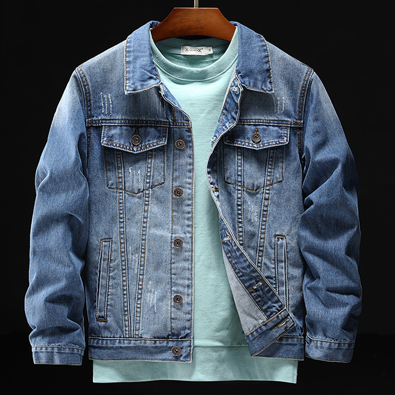 Heavy Washed Savage Embroidered Denim Jacket - Helloice Apparel