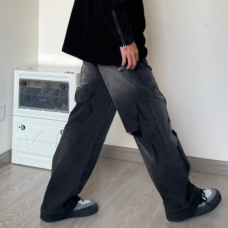 Fashion Washed Gradient Street Jeans - Helloice Apparel