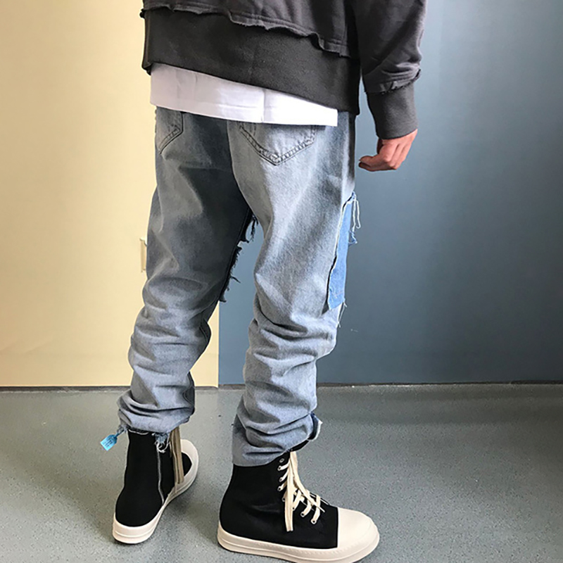 Street Style Loose Casual Ripped Patch Jeans - Helloice Apparel