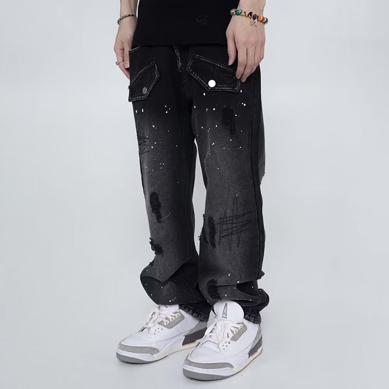 New Ripped Straight Casual Jeans - Helloice Apparel