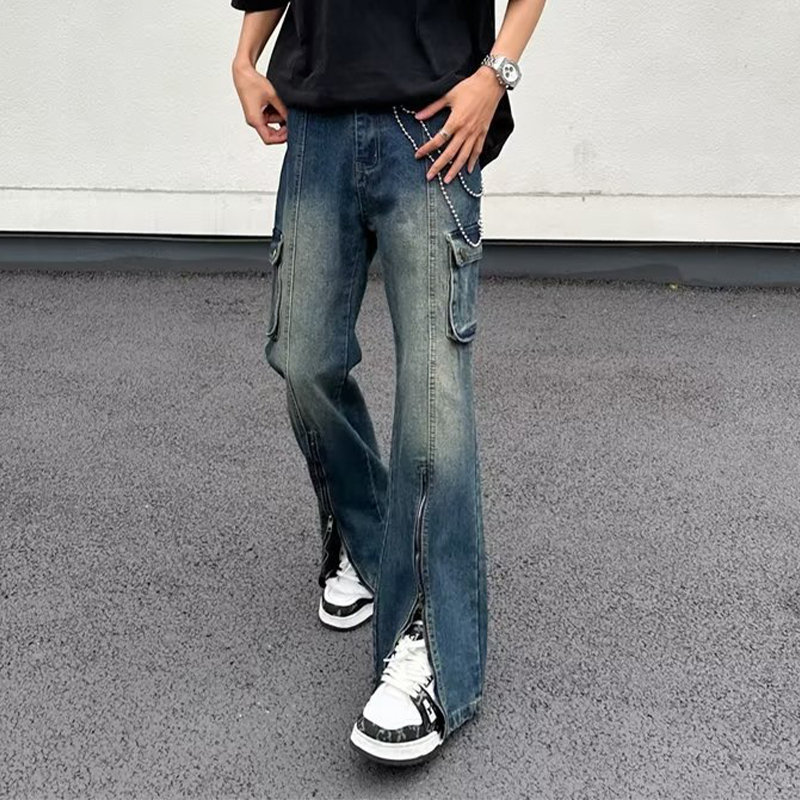 Statement Ripped Zip Jeans - Helloice Apparel