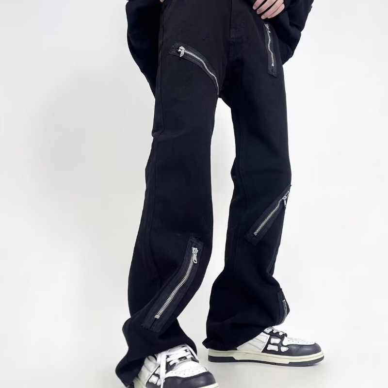 Statement Zip-Up Jeans - Helloice Apparel