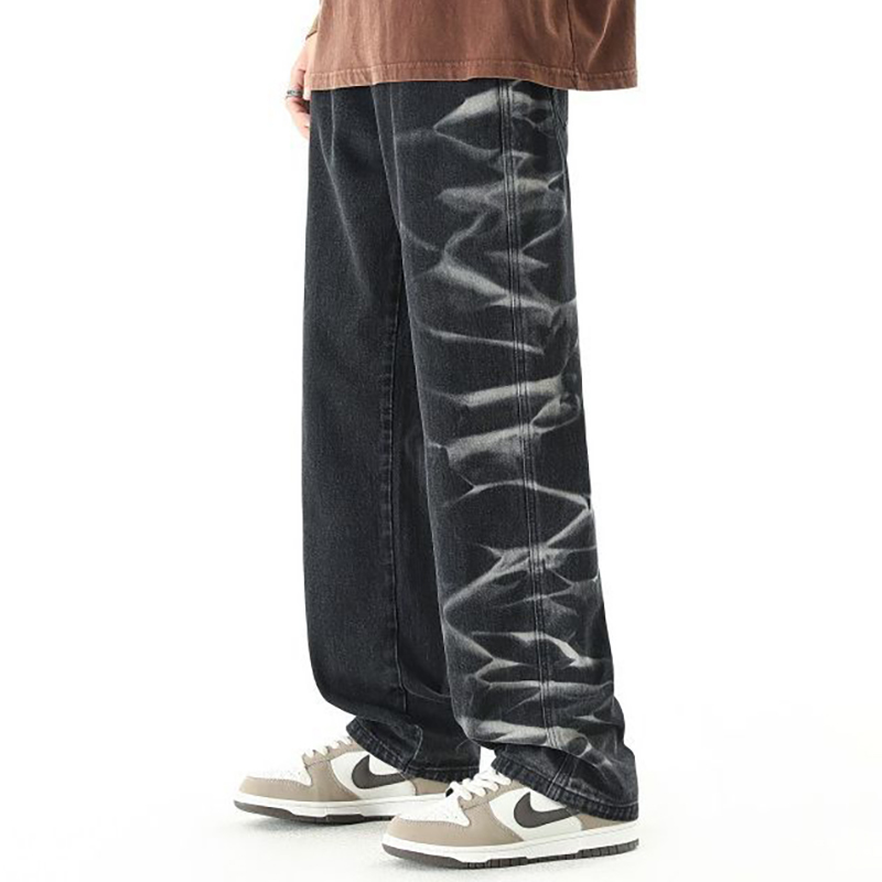 Side Print Straight Jeans - Helloice Apparel
