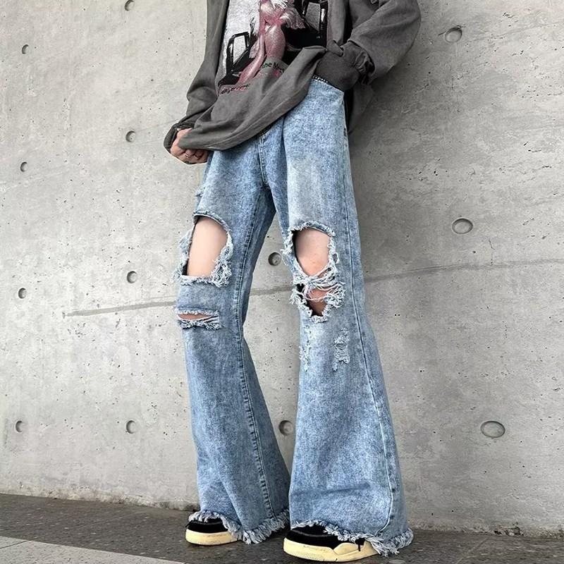 West Coast Ripped Flared Jeans - Helloice Apparel