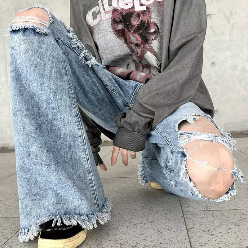 West Coast Ripped Flared Jeans - Helloice Apparel