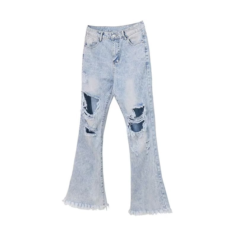 West Coast Ripped Flared Jeans - Helloice Apparel