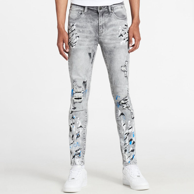 Street Ripped Skinny Jeans - Helloice Apparel