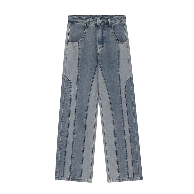 Vintage Washed Deconstructed Patchwork Jeans - Helloice Apparel