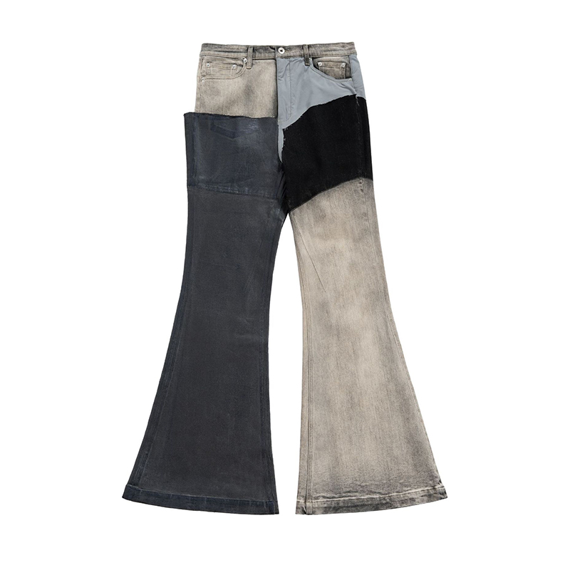 Contrast Panel Bootcut Jeans - Helloice Apparel