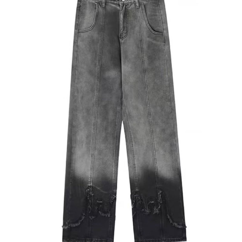 Gradient Patchwork Straight Jeans - Helloice Apparel