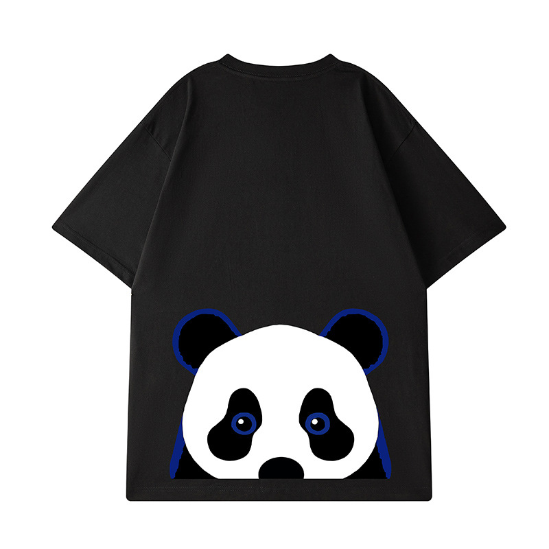 Graphic Tee With Panda Cartoon - Helloice Apparel