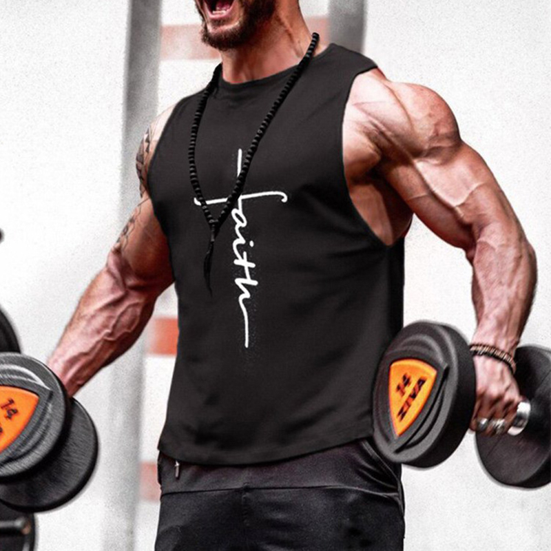 New Cross "faith" Print Fitness Vest - Helloice Apparel