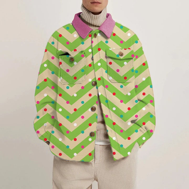 Christmas Striped Printed Shirt Light Jacket - Helloice Apparel