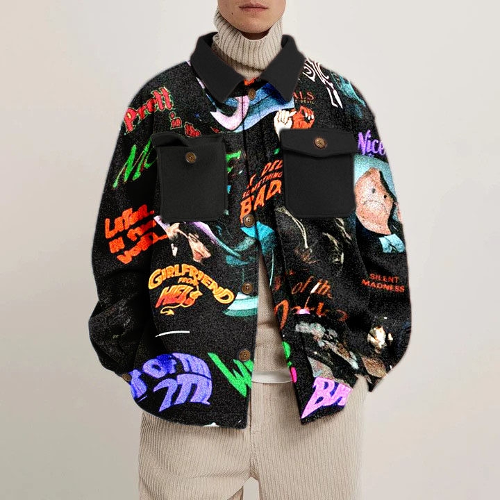 Colorful Lettering Printed Thin Jacket - Helloice Apparel