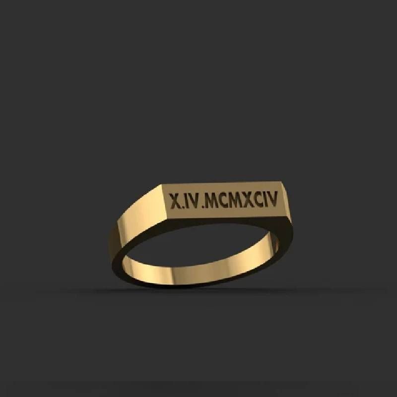 Personalized Engraved Number/Letters Ring - Helloice Jewelry