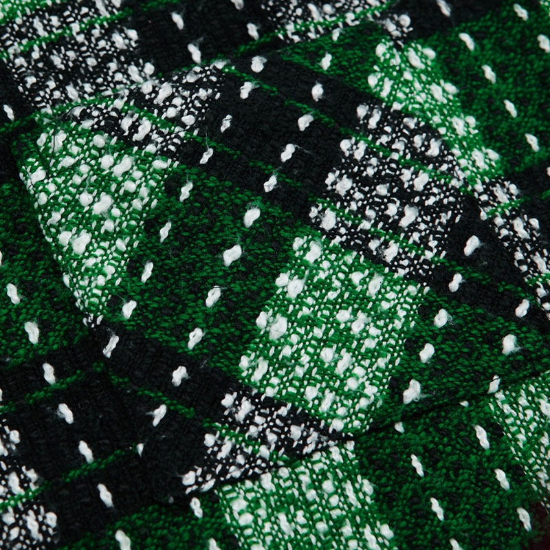 Green Check Print Tassel Shirt - Helloice Apparel