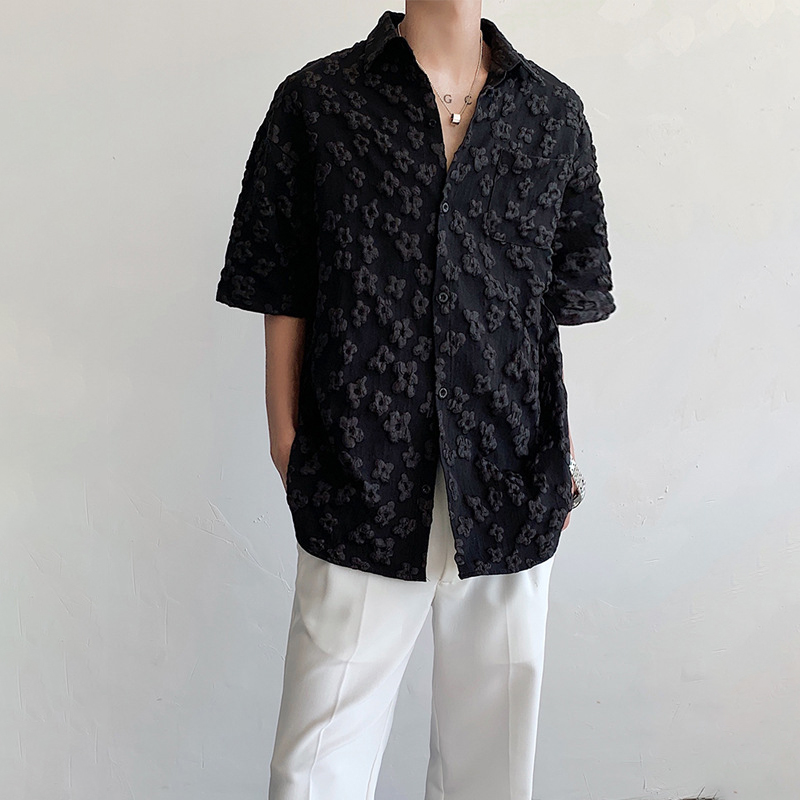 Three-Dimensional Embossed Shirt - Helloice Apparel Three-Dimensional Embossed Shirt - Helloice Apparel