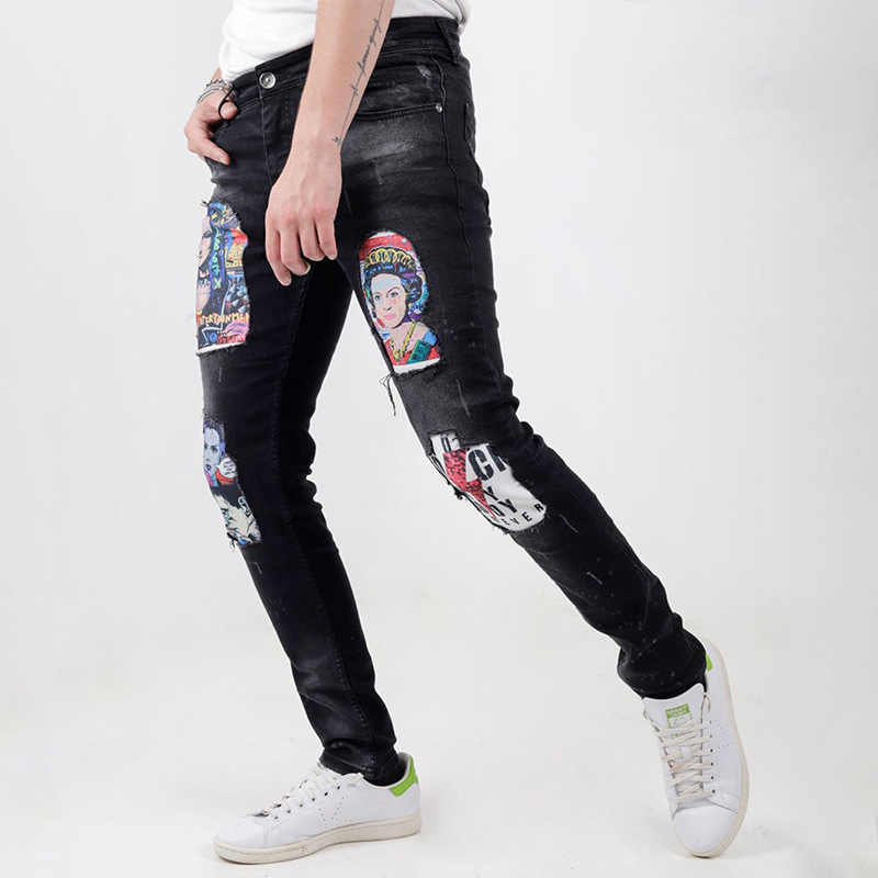 Men's Denim Mona Lisa Frosted Zip Jeans - Helloice Apparel