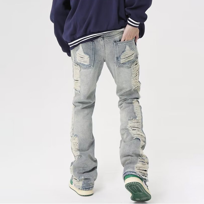 Vintage Destroyed Knife Cut Jeans - Helloice Apparel