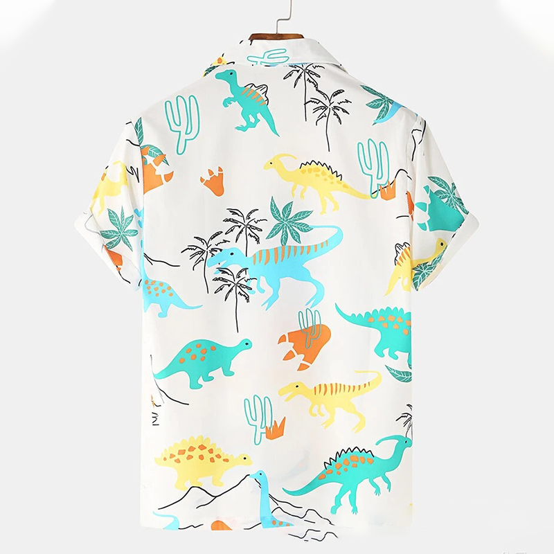 Macarons Cartoon Print Beach Shirt - Helloice Apparel