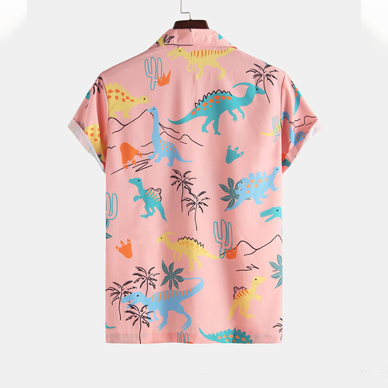 Macarons Cartoon Print Beach Shirt - Helloice Apparel