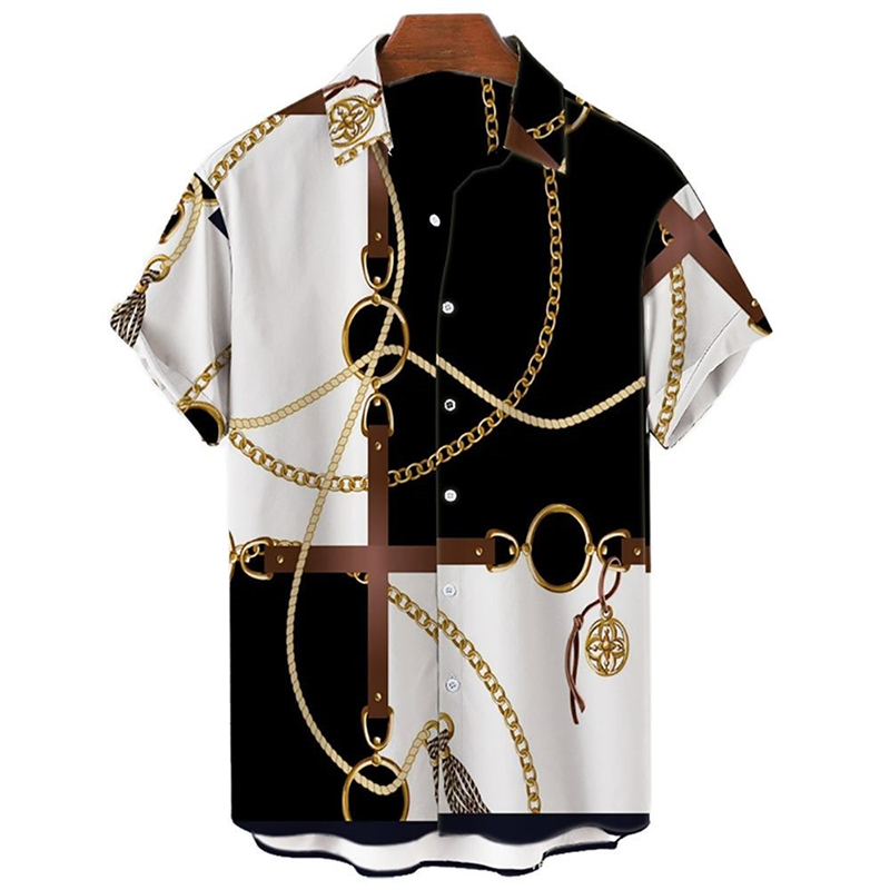 Chain Print Hawaiian Shirt - Helloice Apparel