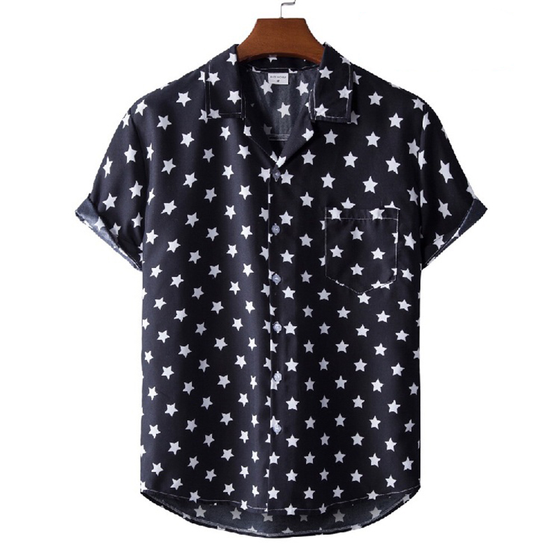 Star Print Hawaiian Shirt - Helloice Apparel