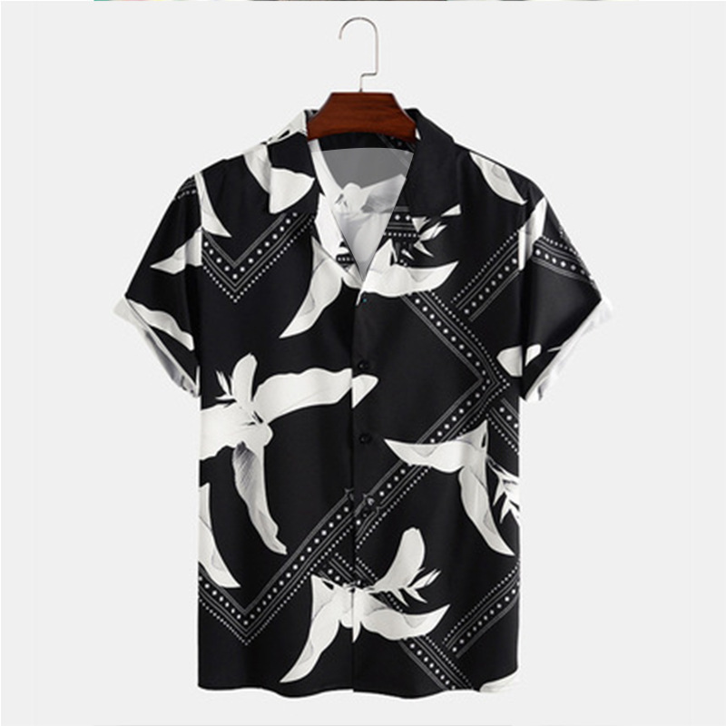 Dove Print Short Sleeve Shirt - Helloice Apparel