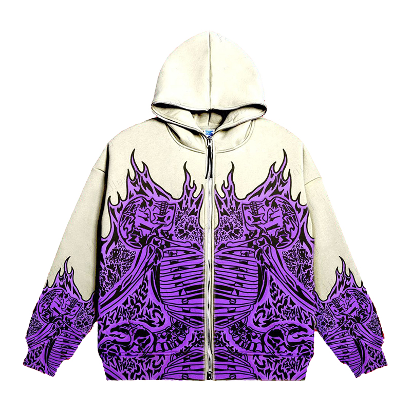 Y2K Long Sleeve Skeleton Hoodie - Helloice Apparel