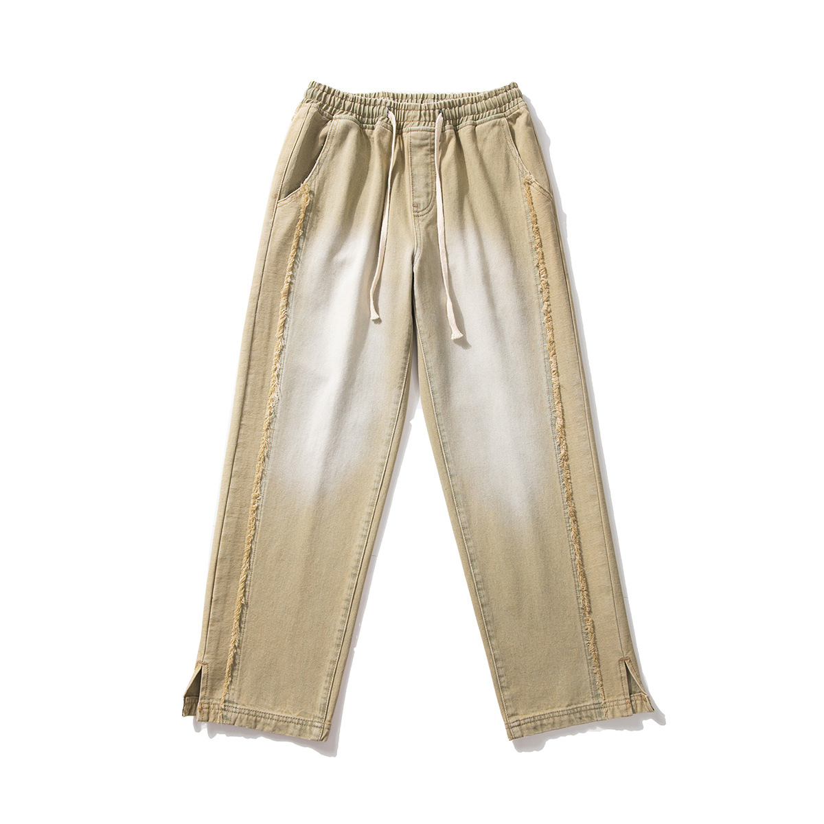 Washed Patchwork Raw Edge Jeans - Helloice Apparel