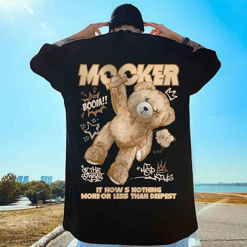 Boxing Bear Print T-shirt - Helloice Apparel
