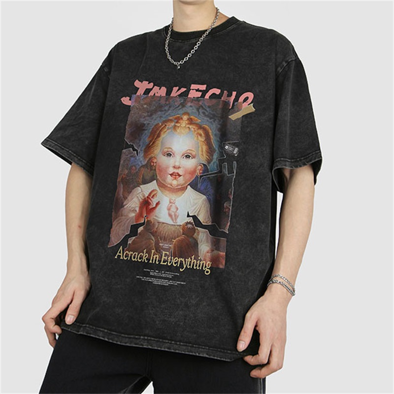 Funny Girl Print Short Sleeve T-Shirts - Helloice Apparel