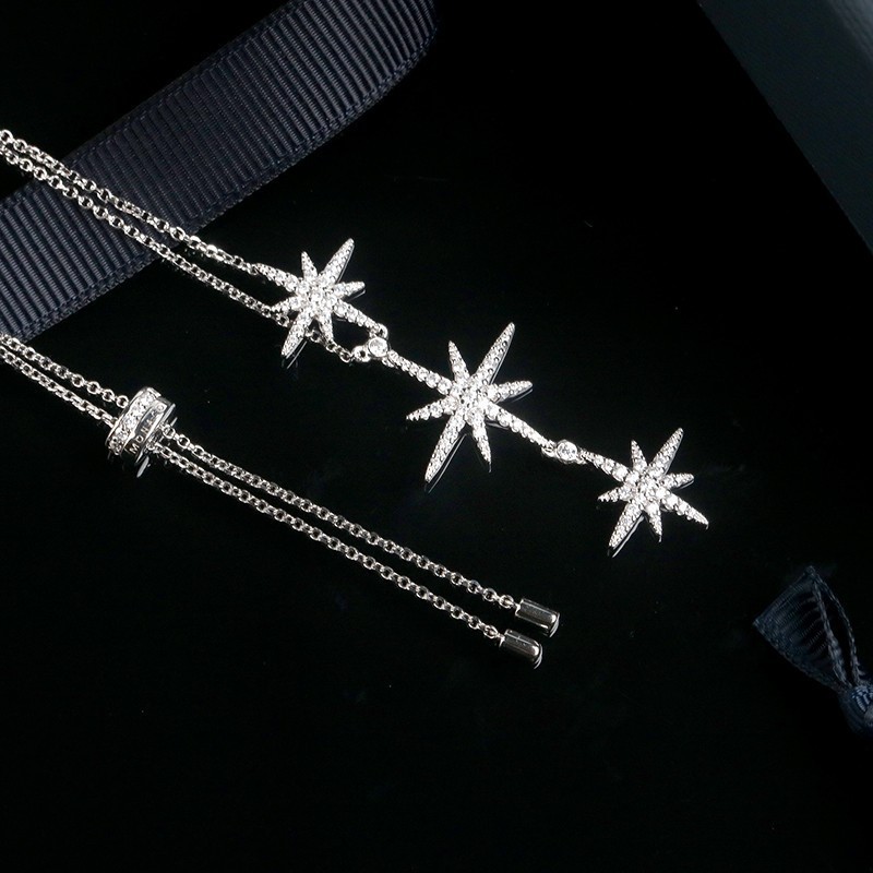 Micro-Inlaid Shiny Zircon Octagonal Star Necklace - Helloice