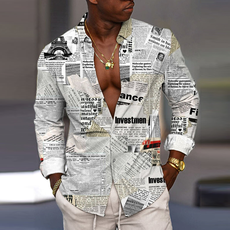 Pictorial Print Resort Shirt - Helloice Apparel