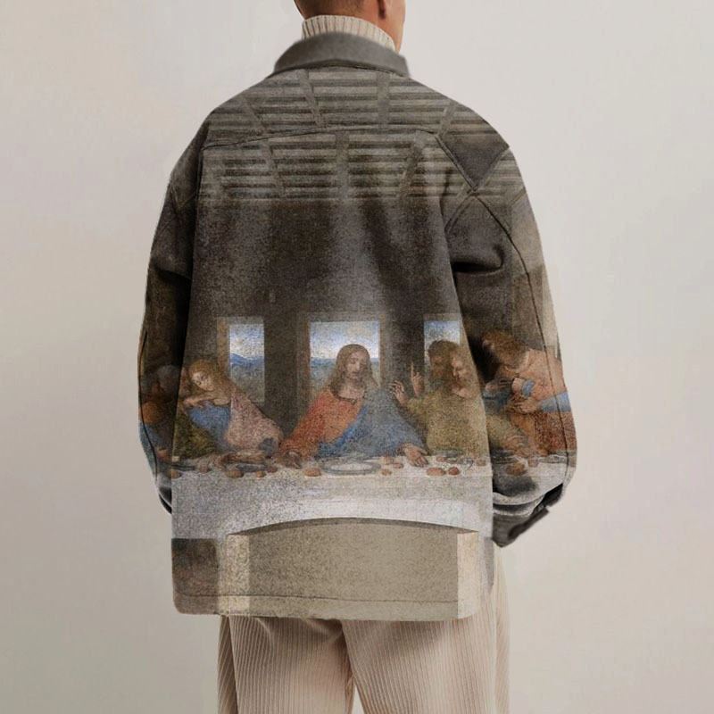 Unisex Last Supper Print Shirt Jacket - Helloice Apparel