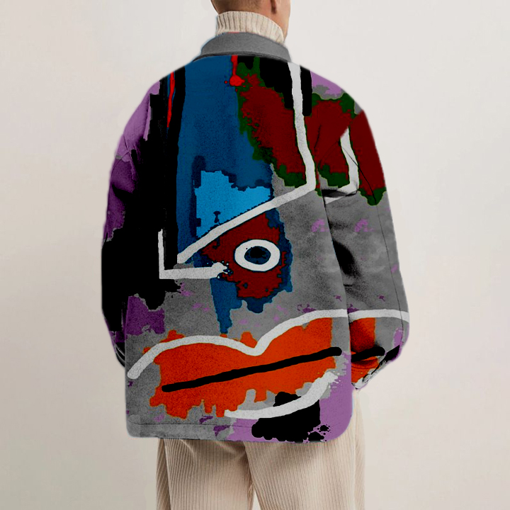 Abstract Art Print Shirt Jacket - Helloice Apparel