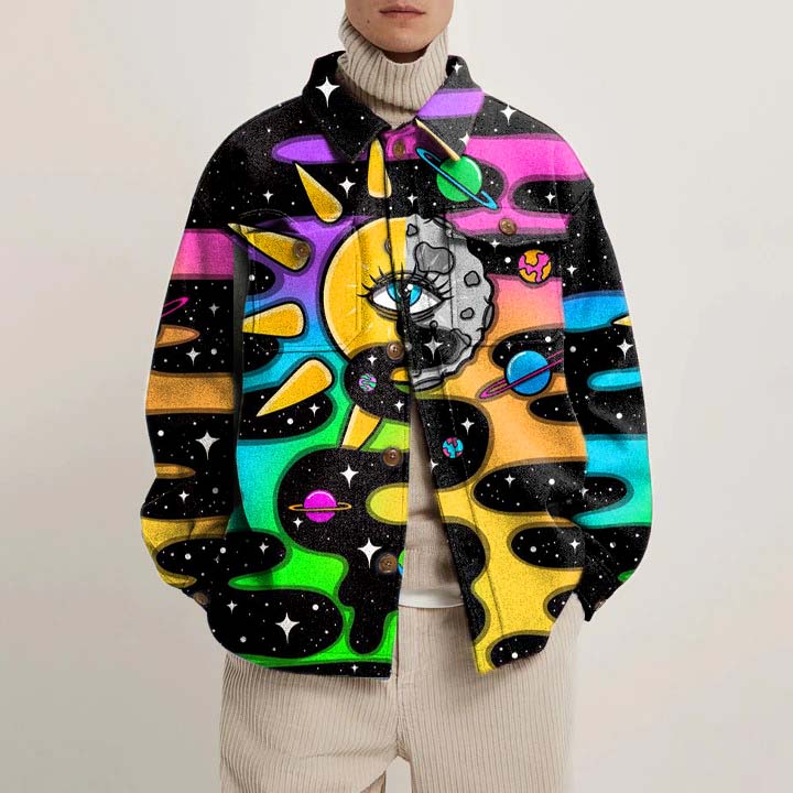 Cosmic Eye Graffiti Shirt Jacket - Helloice Apparel