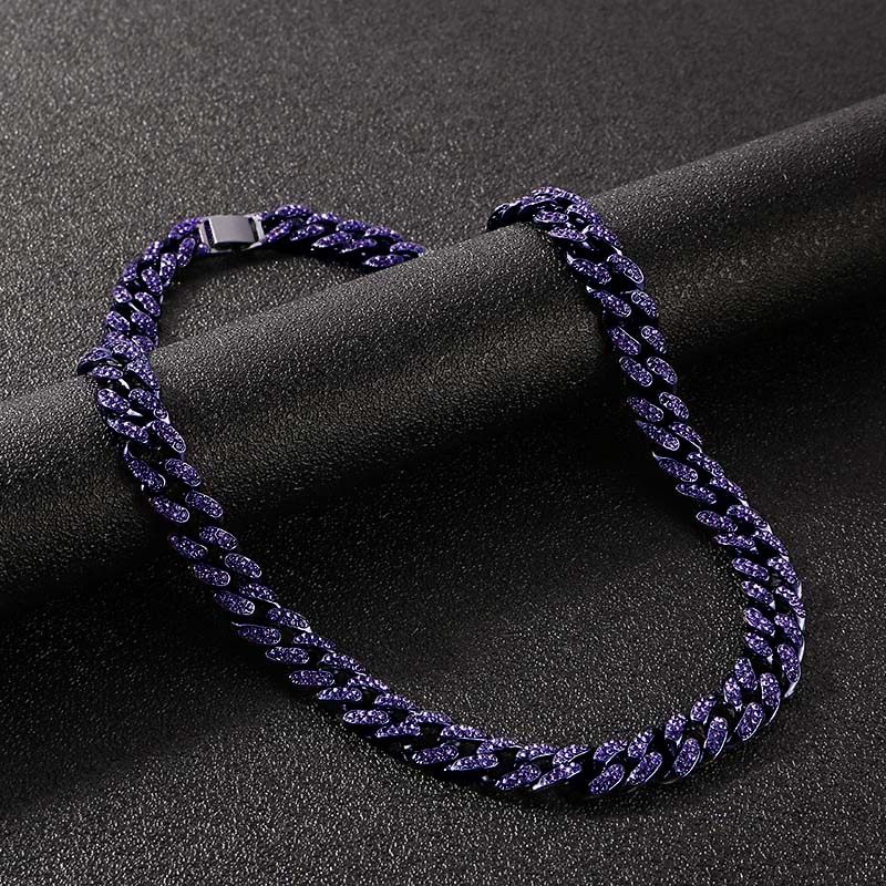 Iced Purple 13mm Miami Cuban Chain - Helloice Jewelry