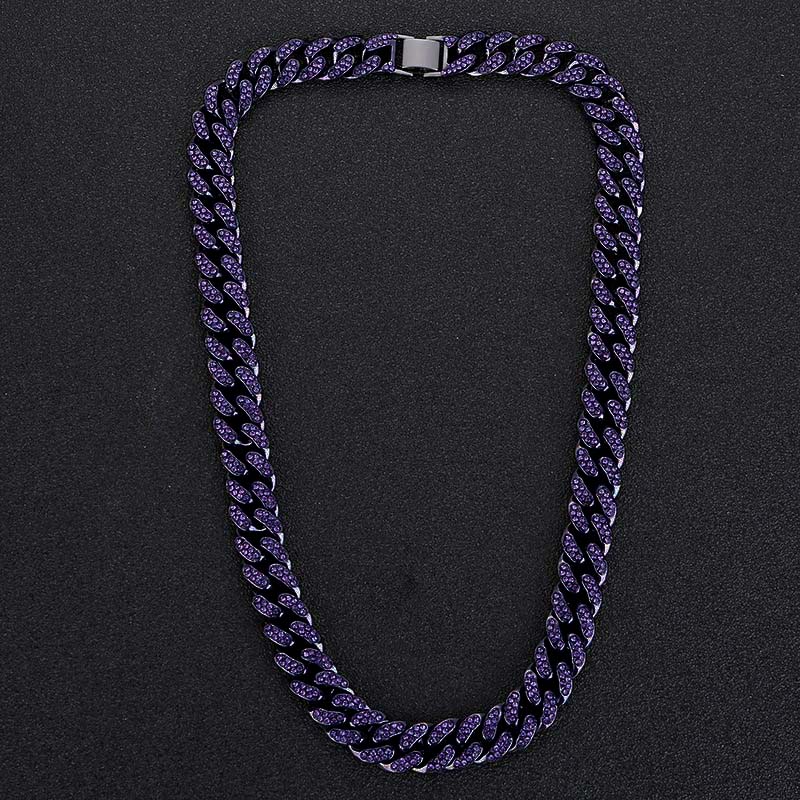 Iced Purple 13mm Miami Cuban Chain - Helloice Jewelry