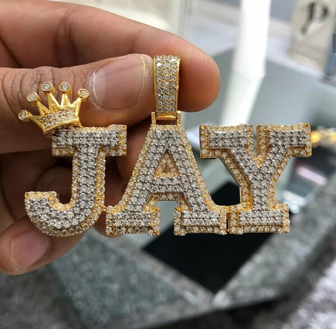 Iced Custom Name Crown Pendant - Helloice