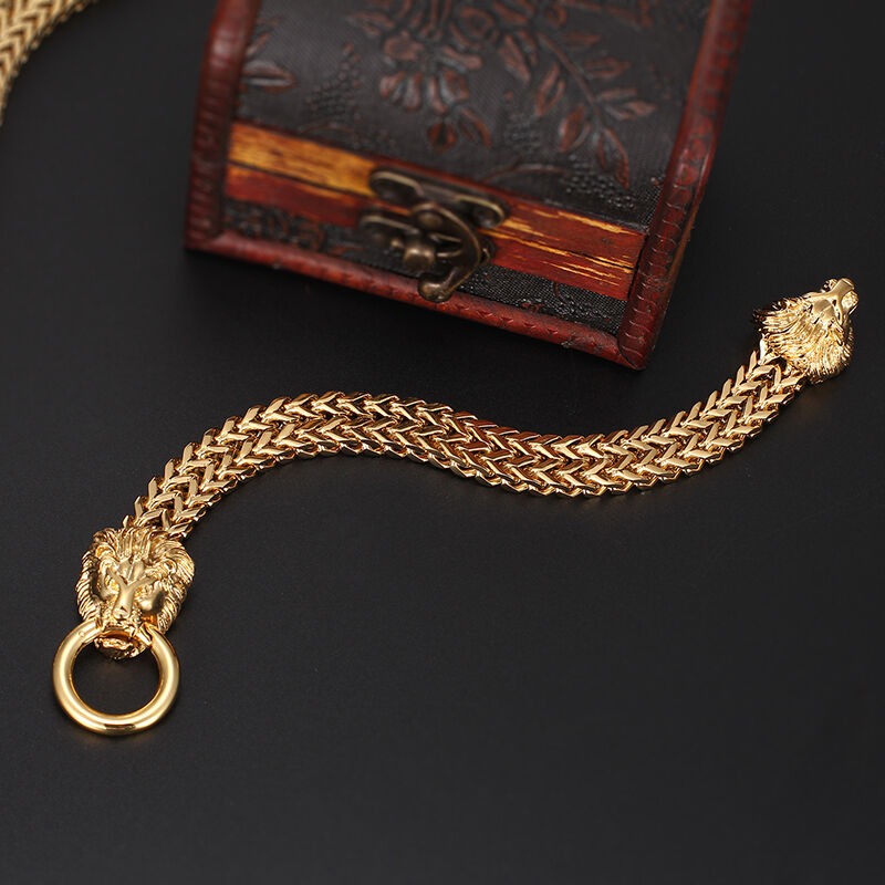 Lion Head Clasp Franco Bracelet - Helloice Jewelry