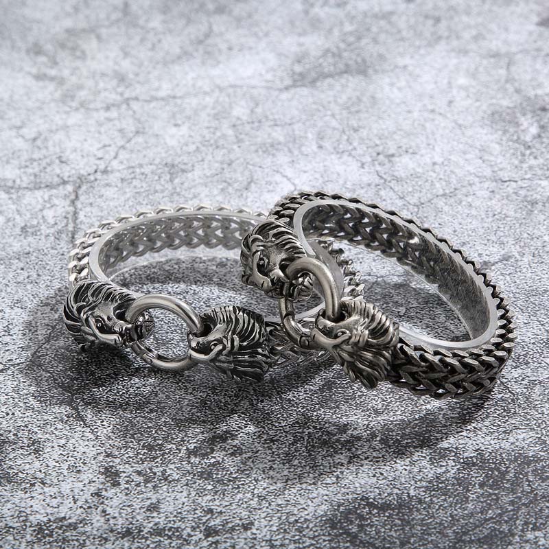 Lion Head Clasp Franco Bracelet - Helloice