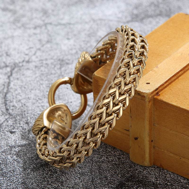 Lion Head Clasp Franco Bracelet - Helloice